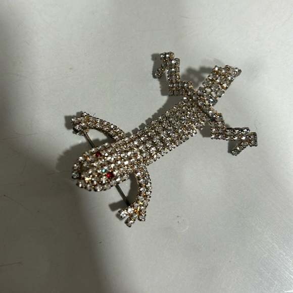 Jewelry | Vintage Articulated Rhinestone Gecko Salamander Lizard Brooch ...